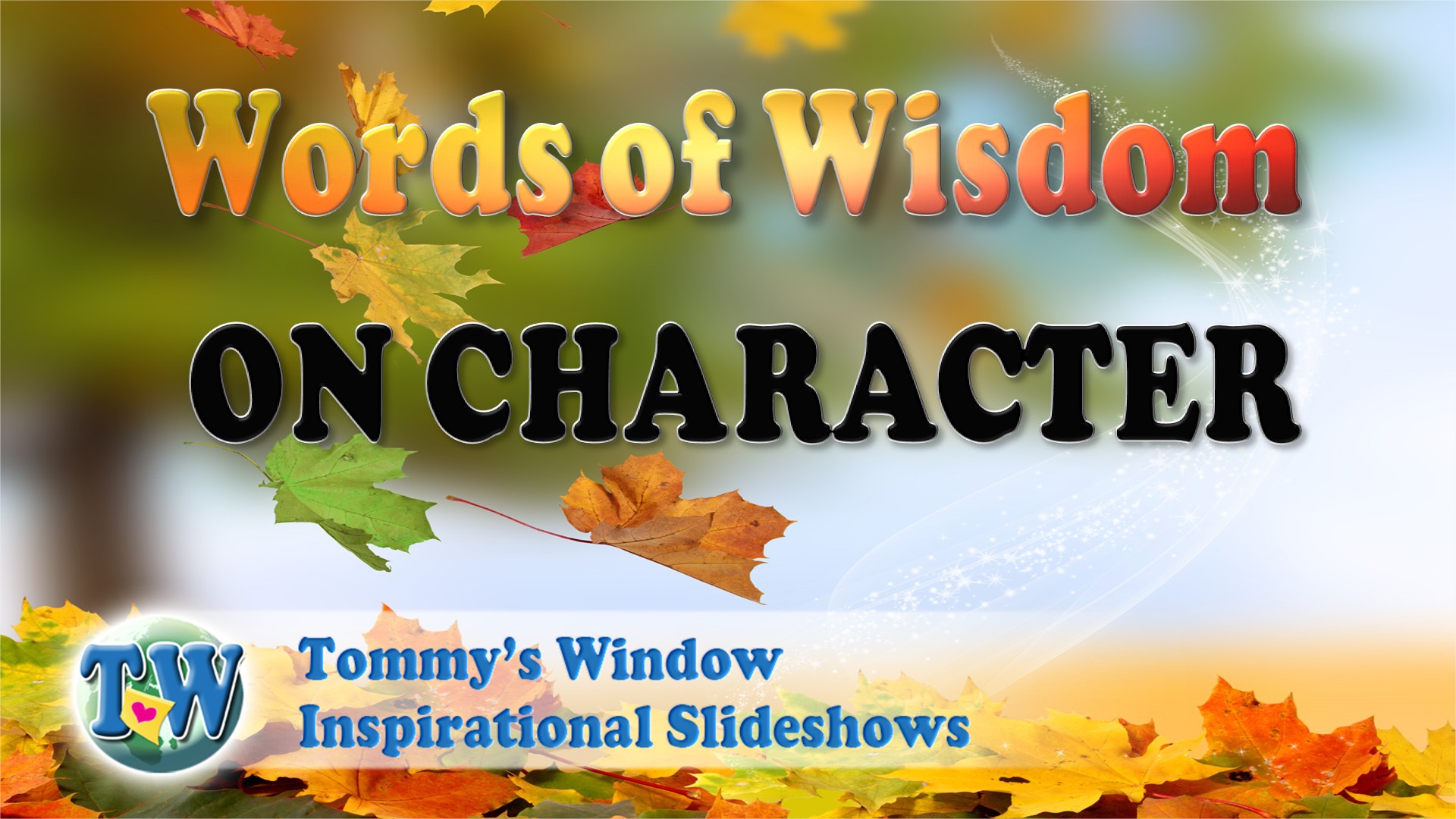 Words of Wisdom on Character | Tommy's Window